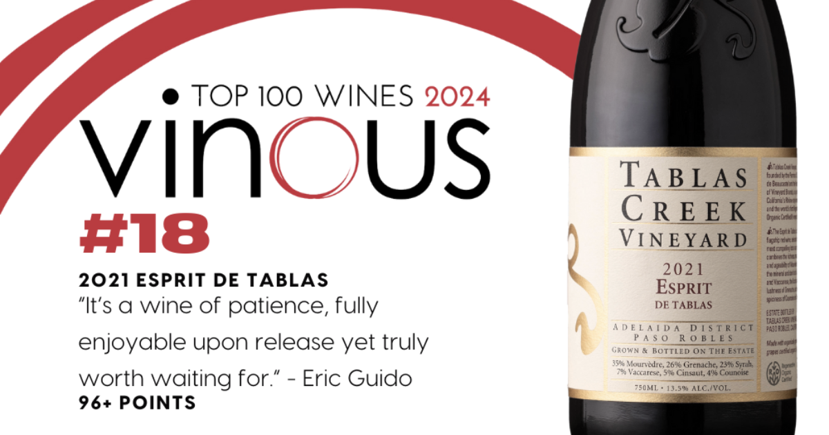 Vinous Top 100 Wines of 2024: 2021 Esprit de Tablas is… | Tablas Creek