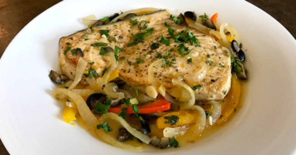 Braised Tuna or Pacific Swordfish in White Wine | Tablas Creek